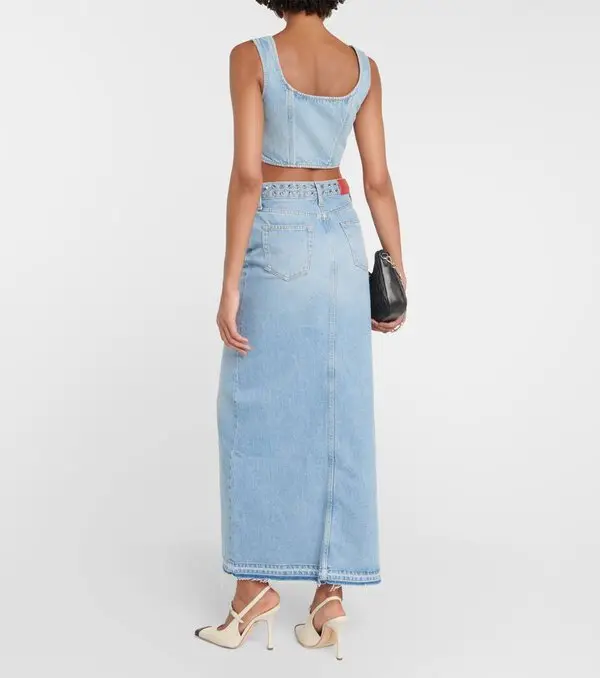 Alessandra Rich Denim Crop Top