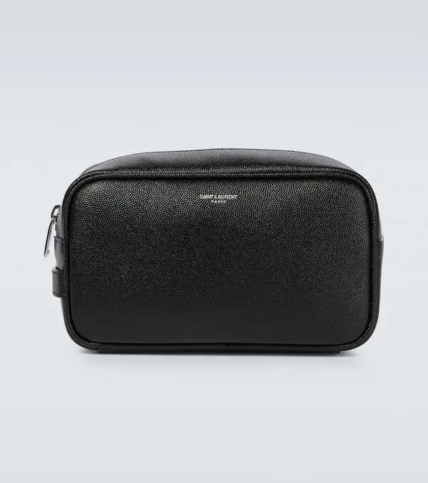 Saint Laurent Leather Washbag - Black