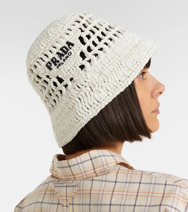 Prada Raffia-effect Bucket Hat