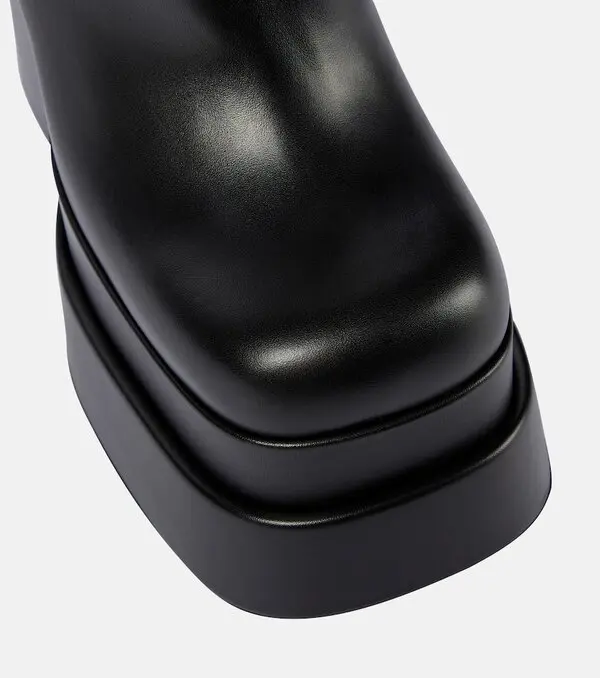 Versace Intrico Leather Platform Ankle Boots