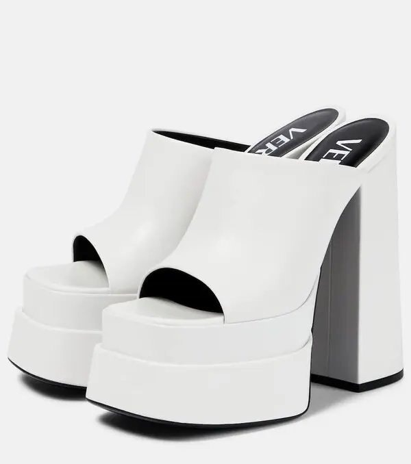 Versace Leather Platform Mules