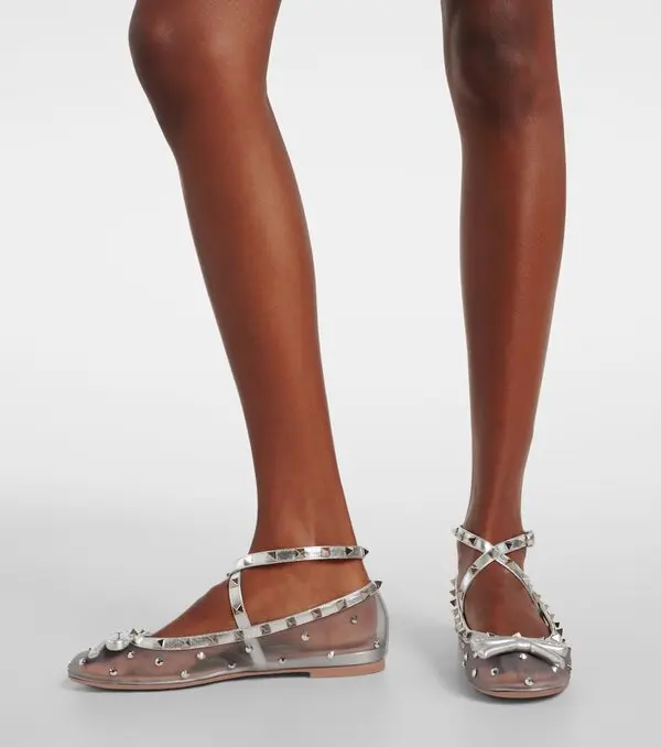 Valentino Garavani Rockstud Mesh Ballet Flats