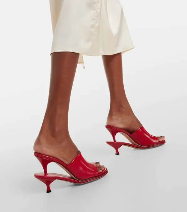 Jacquemus Les Doubles Leather Mules - Red