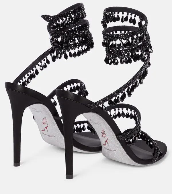 Rene Caovilla Embellished Satin Sandals