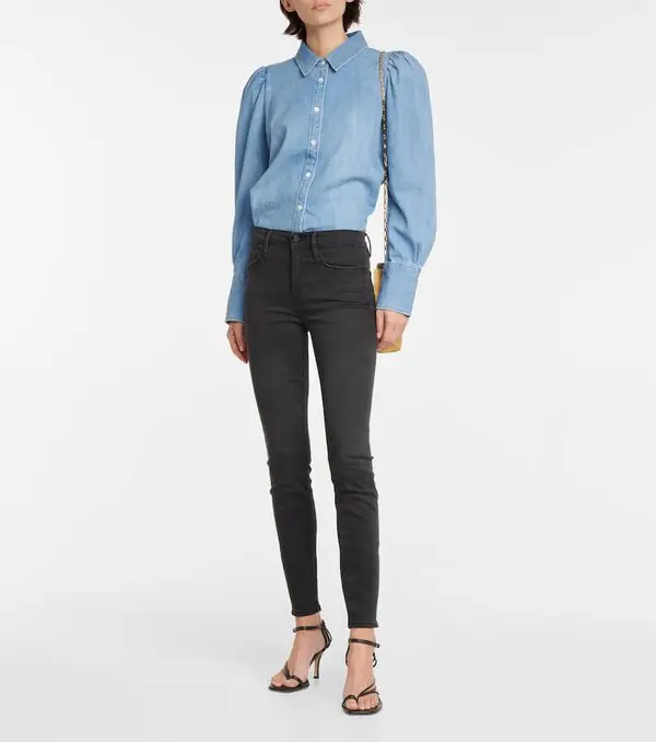 FRAME Le High Skinny Jeans - Black