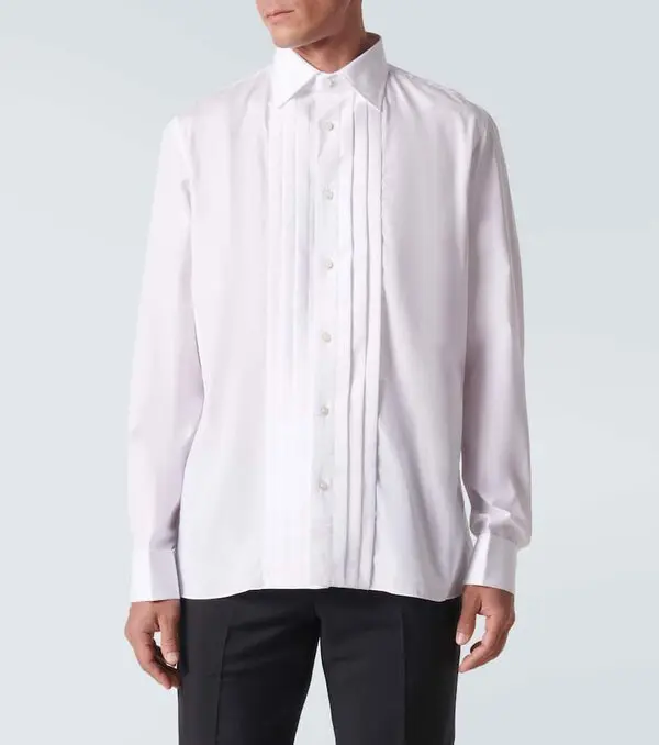 Rubinacci Pleated Cotton Tuxedo Shirt