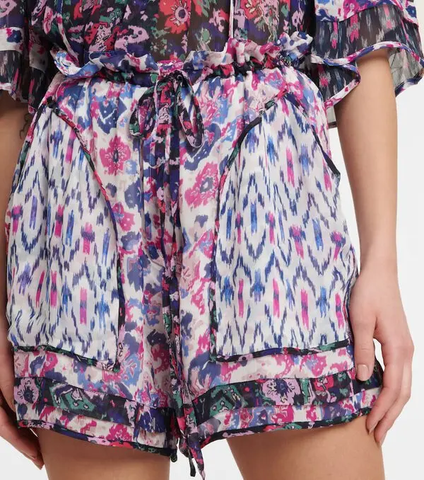 MARANT ETOILE Riolmy Printed Georgette Shorts - White