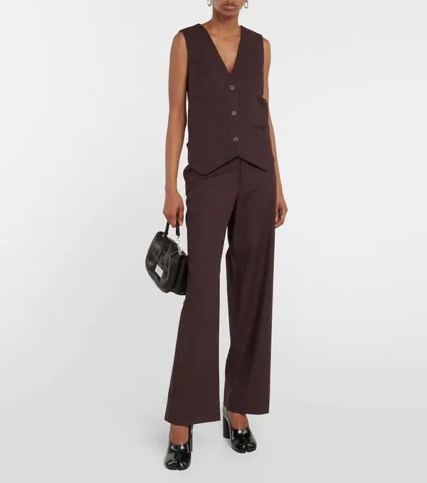 SIR. Guillaume Pinstripe Trousers - Brown