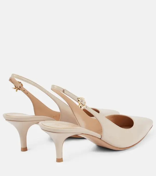 GIANVITO ROSSI Ribbon Sling Leather Slingback Pumps
