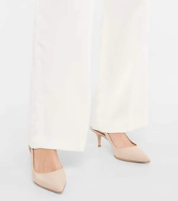 GIANVITO ROSSI Ribbon Sling Leather Slingback Pumps