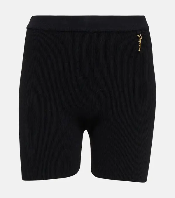 Jacquemus Le Short Pralu Ribbed-knit Shorts - Black