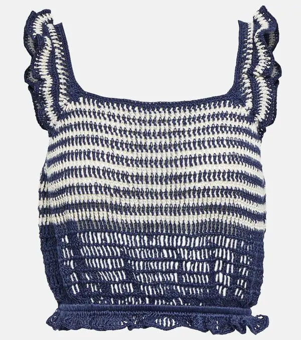 Anna Kosturova Striped Crochet Top