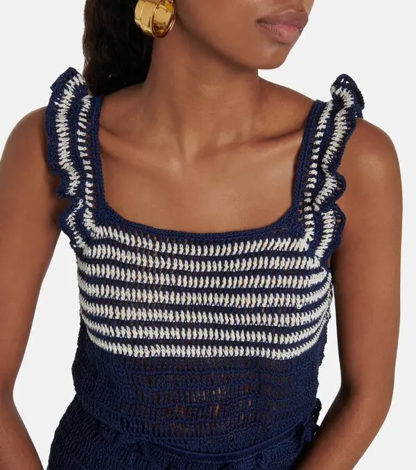 Anna Kosturova Striped Crochet Top