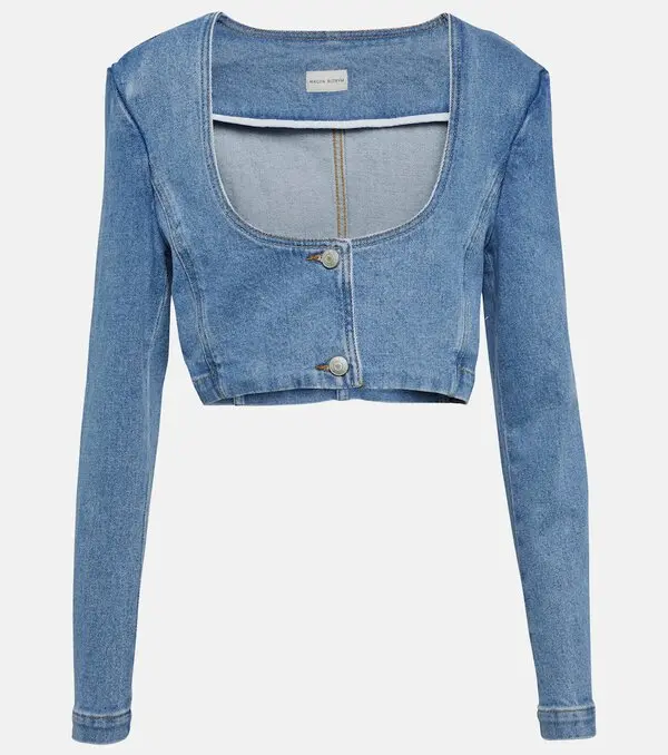 Magda Butrym Cropped Denim Top - Blue