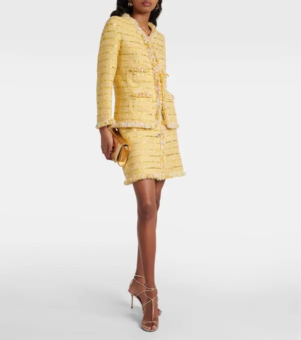 Giambattista Valli Fringed Boucle Miniskirt