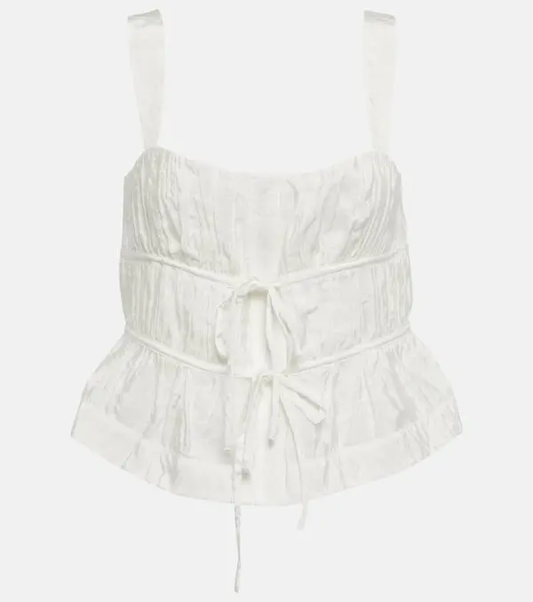 Simkhai Abilene Drawstring Top - White