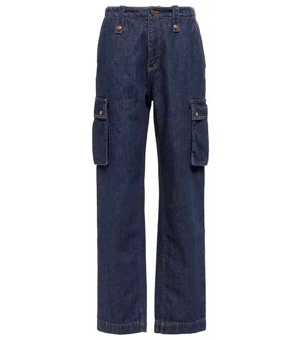 Magda Butrym Navy Straight Leg Cargo Jeans