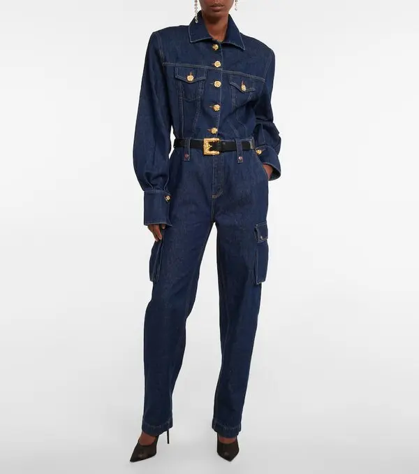 Magda Butrym Navy Straight Leg Cargo Jeans