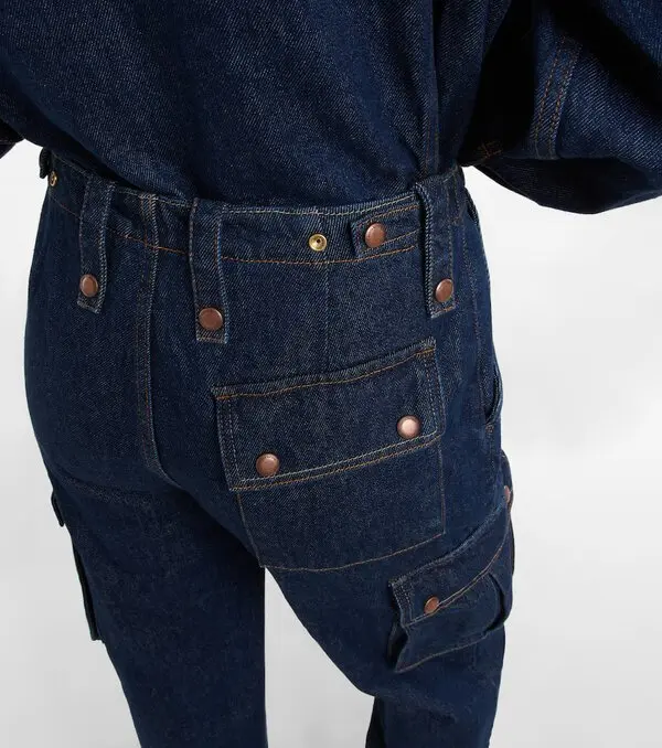 Magda Butrym Navy Straight Leg Cargo Jeans