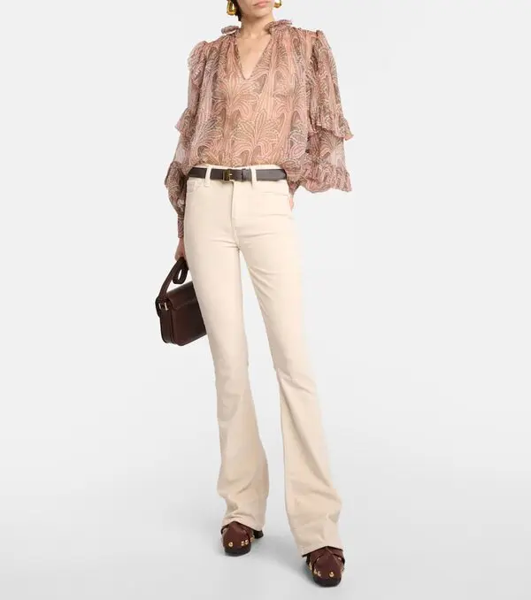 FRAME Le High Flare Velveteen Jeans