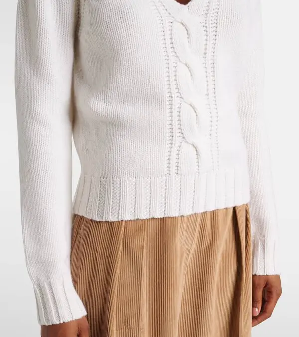 Max Mara Cancan Cable-knit Cashmere Sweater