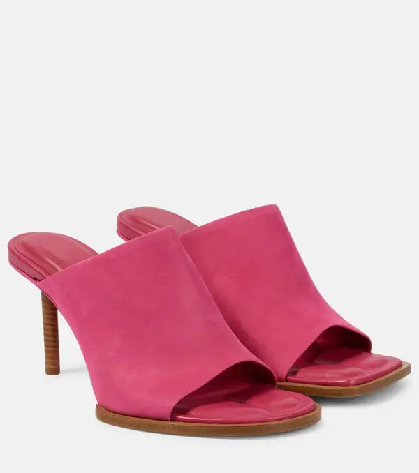 Jacquemus Les Mules Rond Carre Asymmetrical Suede Mules