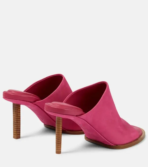 Jacquemus Les Mules Rond Carre Asymmetrical Suede Mules
