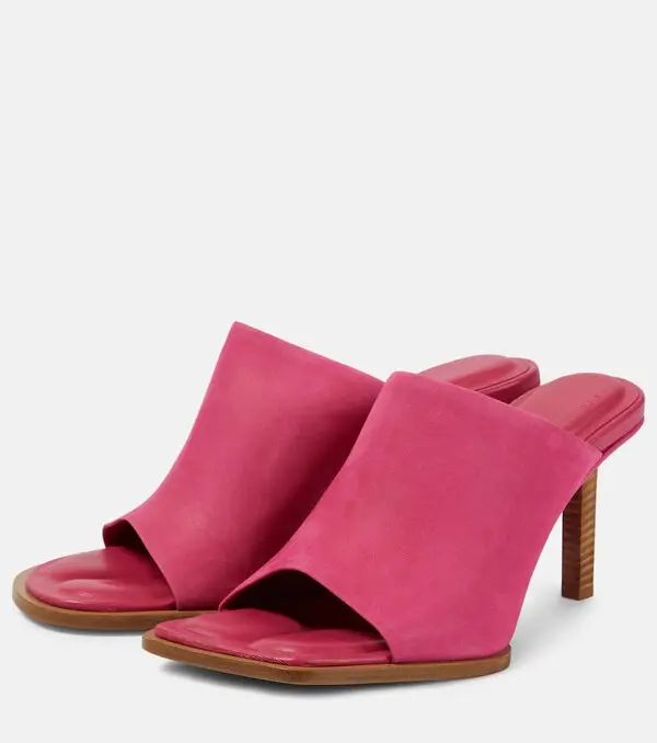 Jacquemus Les Mules Rond Carre Asymmetrical Suede Mules