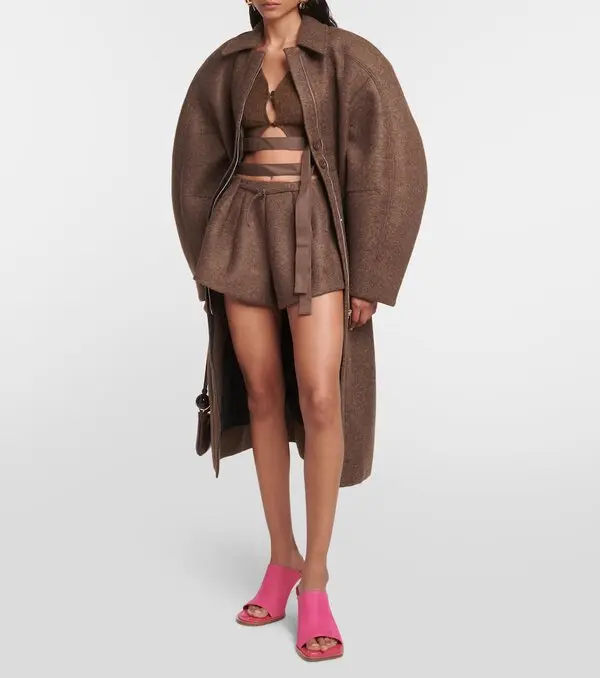 Jacquemus Les Mules Rond Carre Asymmetrical Suede Mules
