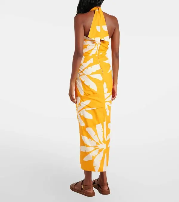 Johanna Ortiz Printed Cutout Midi Dress