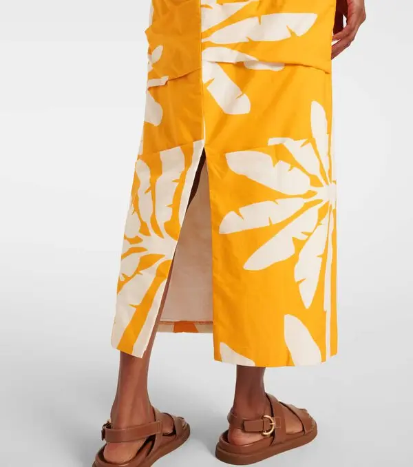 Johanna Ortiz Printed Cutout Midi Dress