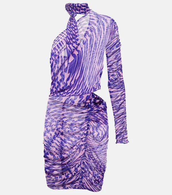 MUGLER Printed Mesh Minidress