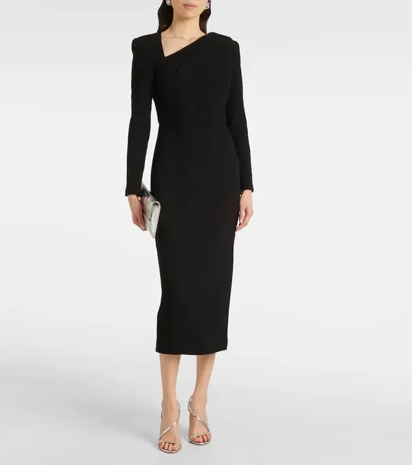 Roland Mouret Wool Crepe Midi Dress