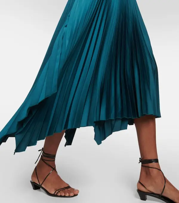 JOSEPH Ade Asymmetric Crepe Midi Skirt - Blue