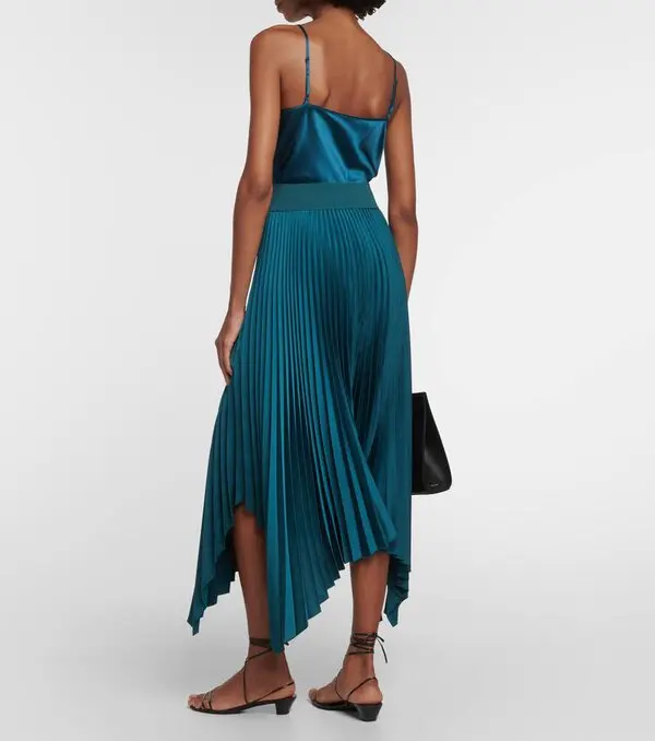JOSEPH Ade Asymmetric Crepe Midi Skirt - Blue