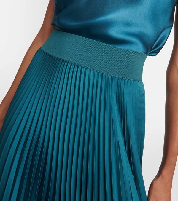 JOSEPH Ade Asymmetric Crepe Midi Skirt - Blue