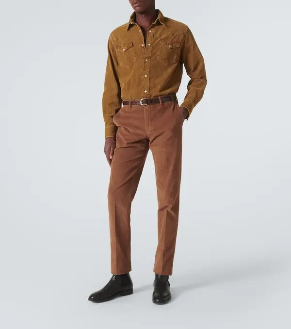 SLOWEAR Incotex Cotton Corduroy Straight Trousers