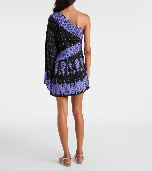 Johanna Ortiz Printed One-shoulder Mini Dress