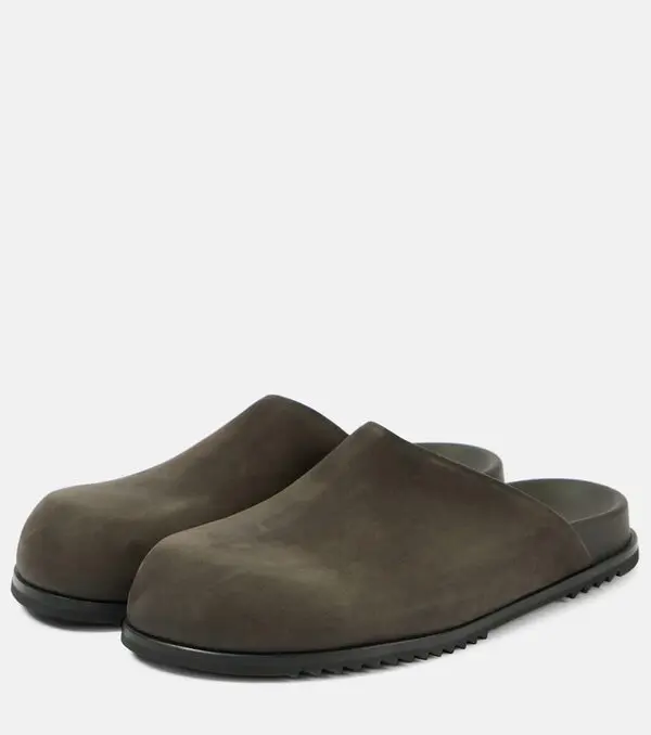 Rick Owens Granola Leather Slides - Brown