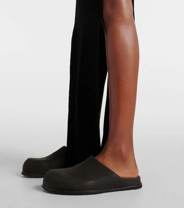 Rick Owens Granola Leather Slides - Brown