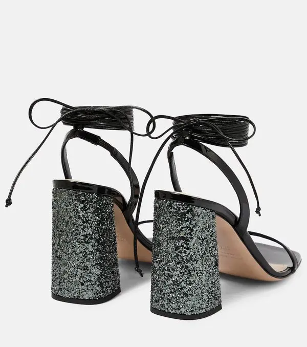 Miu Miu Glitter And Patent Leather Sandals