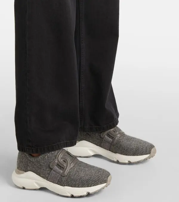 TOD'S Kate Knitted Sneakers - Grey