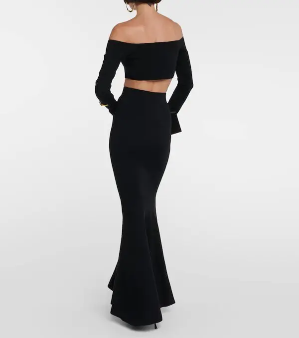 Nina Ricci High-rise Wool-blend Maxi Skirt