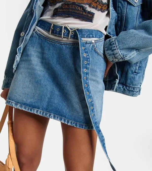 Y/project Cut-out Denim Miniskirt