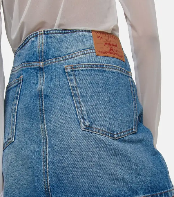 Y/project Cut-out Denim Miniskirt