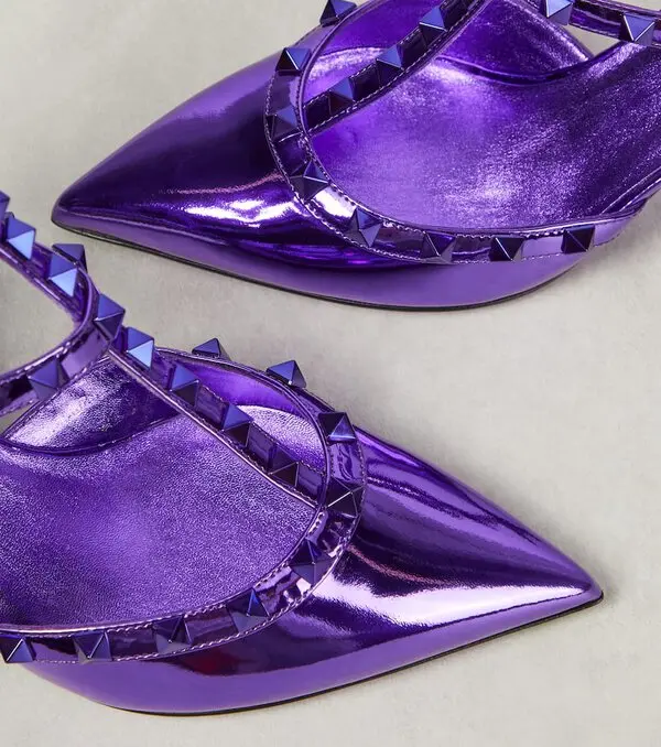 Valentino Garavani Rockstud Patent Leather Pumps - Purple