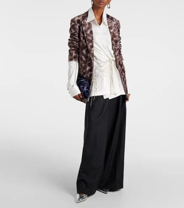 Dries Van Noten Pleated Wide-leg Wool Pants