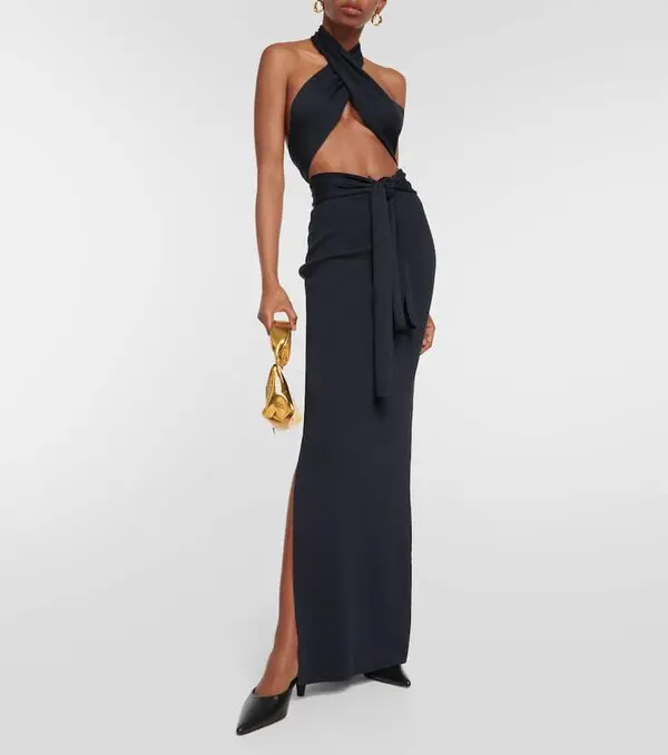 AYA MUSE Acis Halterneck Knit Maxi Dress