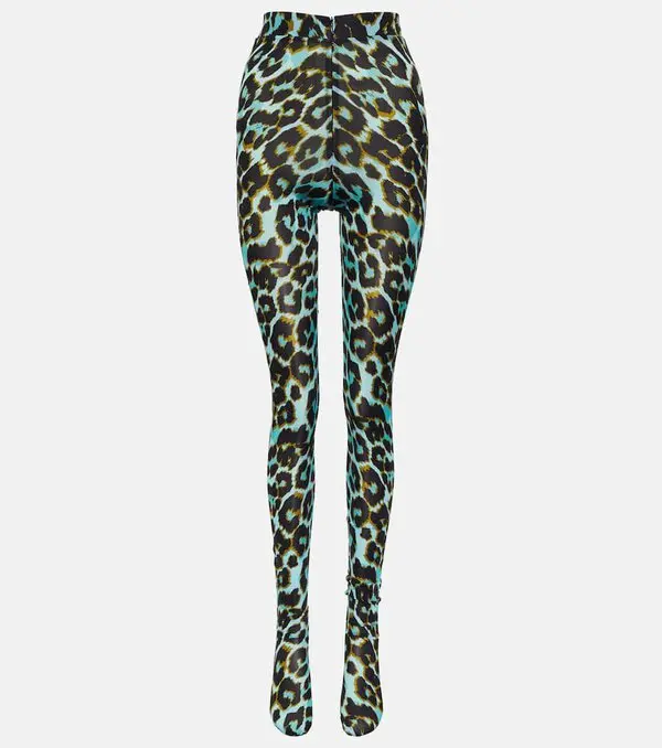 Alex Perry Cadie Leopard-print Tights - Multicoloured