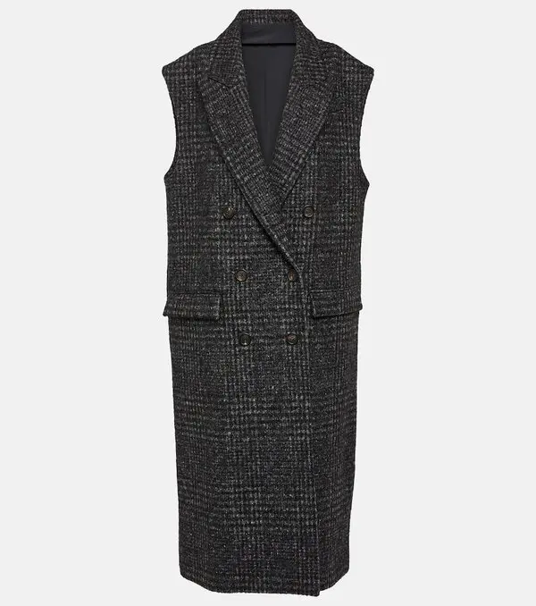 Brunello Cucinelli Checked Wool-blend Coat